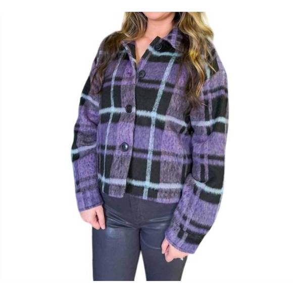 Mystree | Jackets & Coats | New Mystree Passion Plaid Jacket In Purple ...